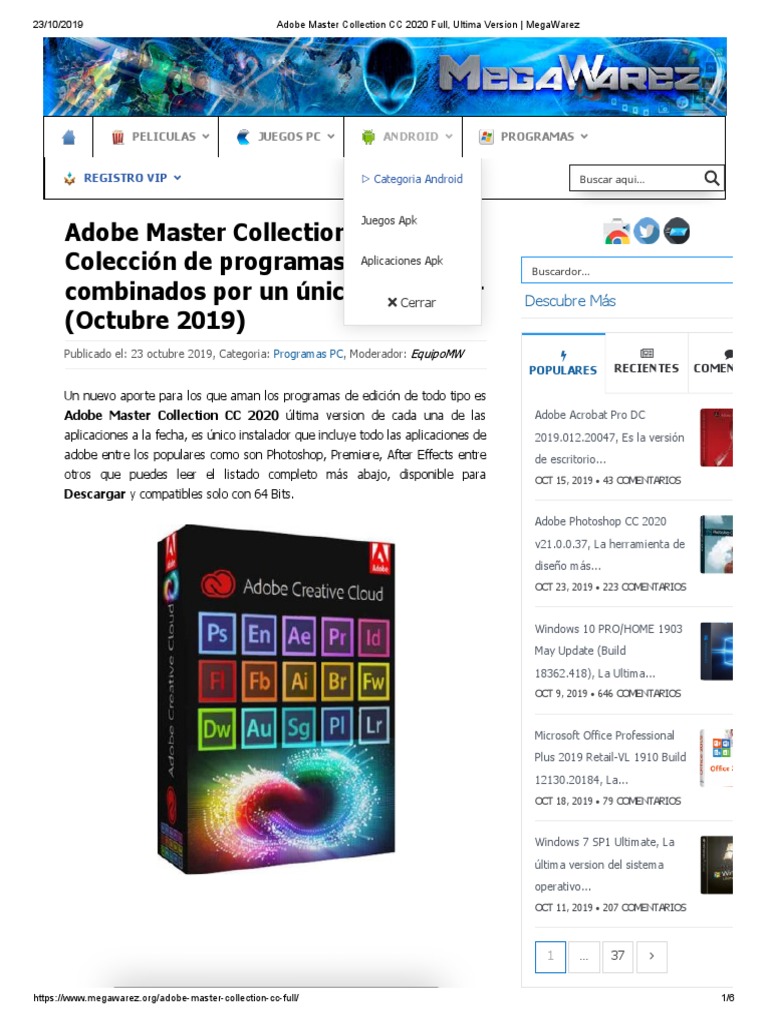 "Adobe Master Collection 2020 Gratis" | PDF | Windows 7 | Microsoft Windows