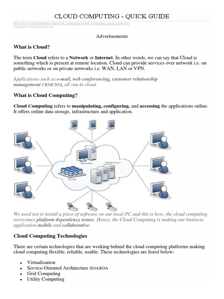 Cloud Computing Tutorial | PDF | Cloud Computing | Platform As A Service