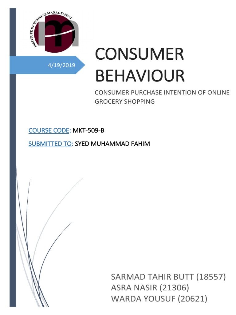 Consumer Purchase Intention of Online Grocery Shopping | PDF | Online ...