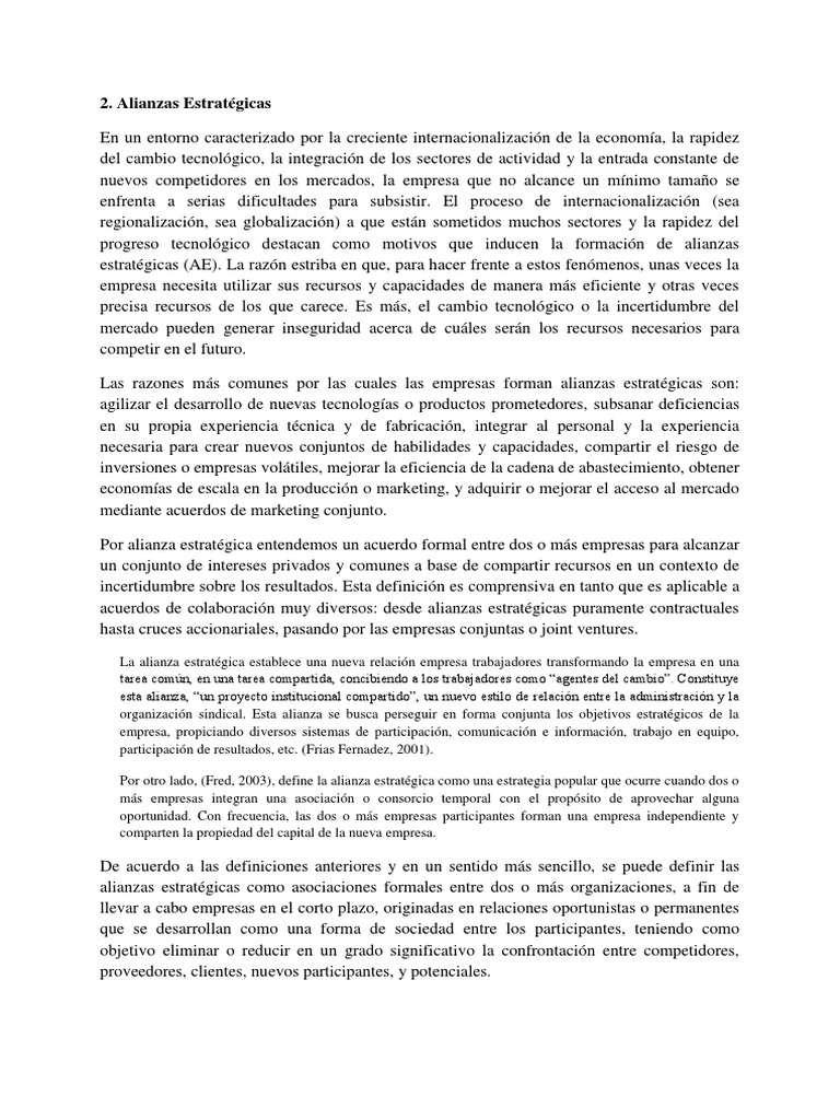 Alianzas Estrategicas | PDF | Proyecto conjunto | Capital de riesgo