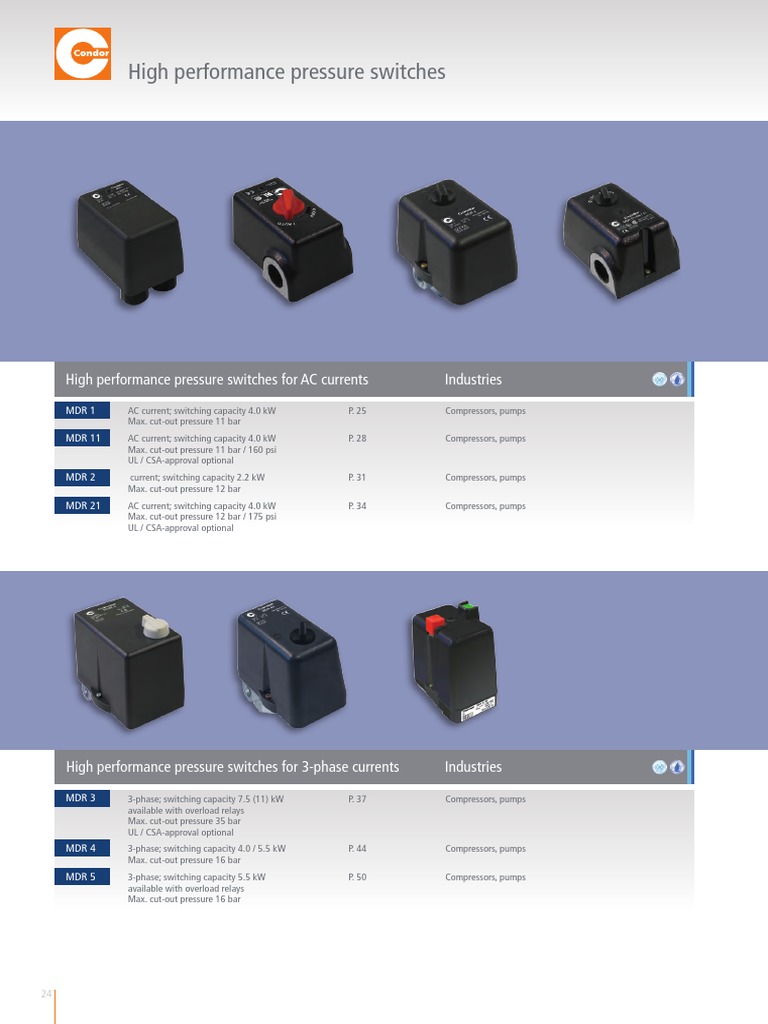 High Performance Pressure Switches For AC Currents Industries | PDF ...