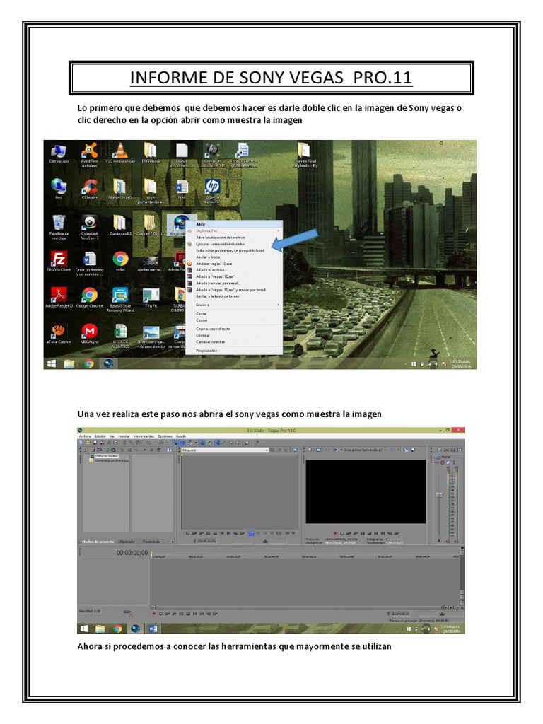 Informe de Sony Vegas Pro 11 | PDF | Vídeo | Point and Click