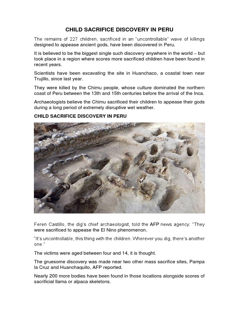 Child Sacrifice Discovery in Peru | PDF | Sacrifice | Peru