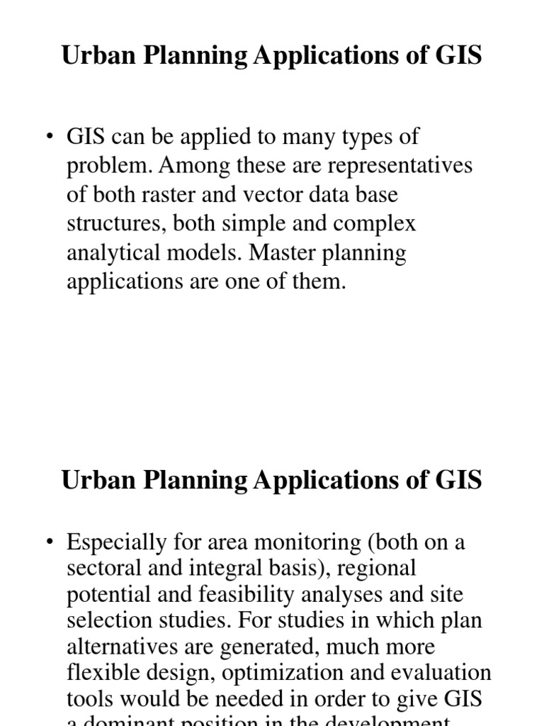 Urban Planning Applications of GIS | PDF | Geographic Information ...