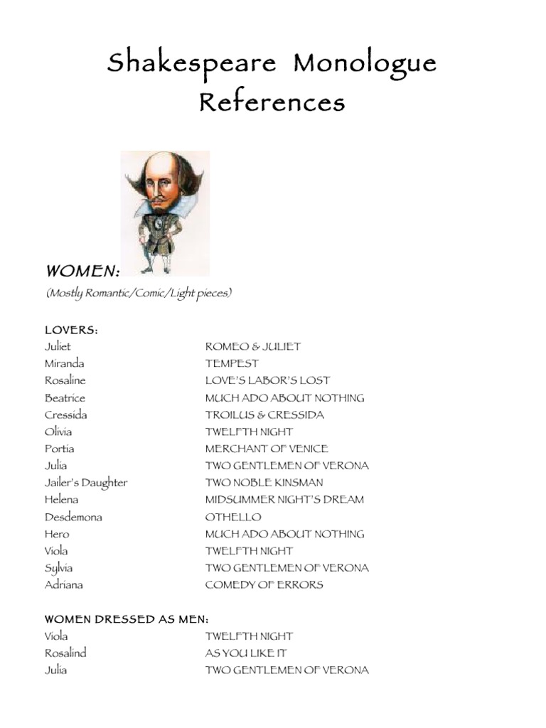 Shakespeare Monologue Reference PDF | PDF | The Two Gentlemen Of Verona ...