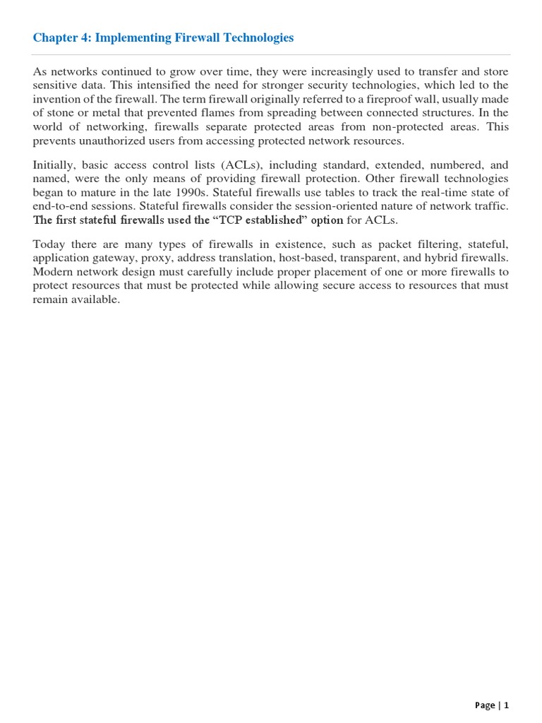 Implementing Firewall Technologies PDF | PDF | Firewall (Computing) | I Pv6