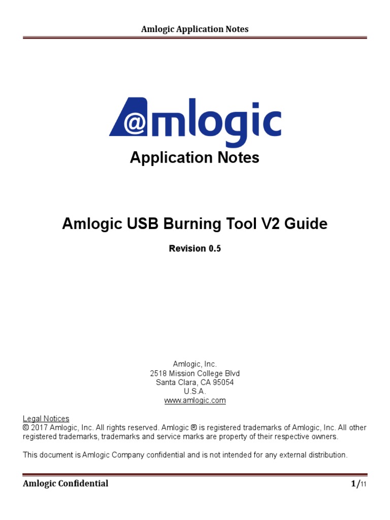 Amlogic USB Burning Tool V2 Guide V0.5 | PDF | Usb | Booting