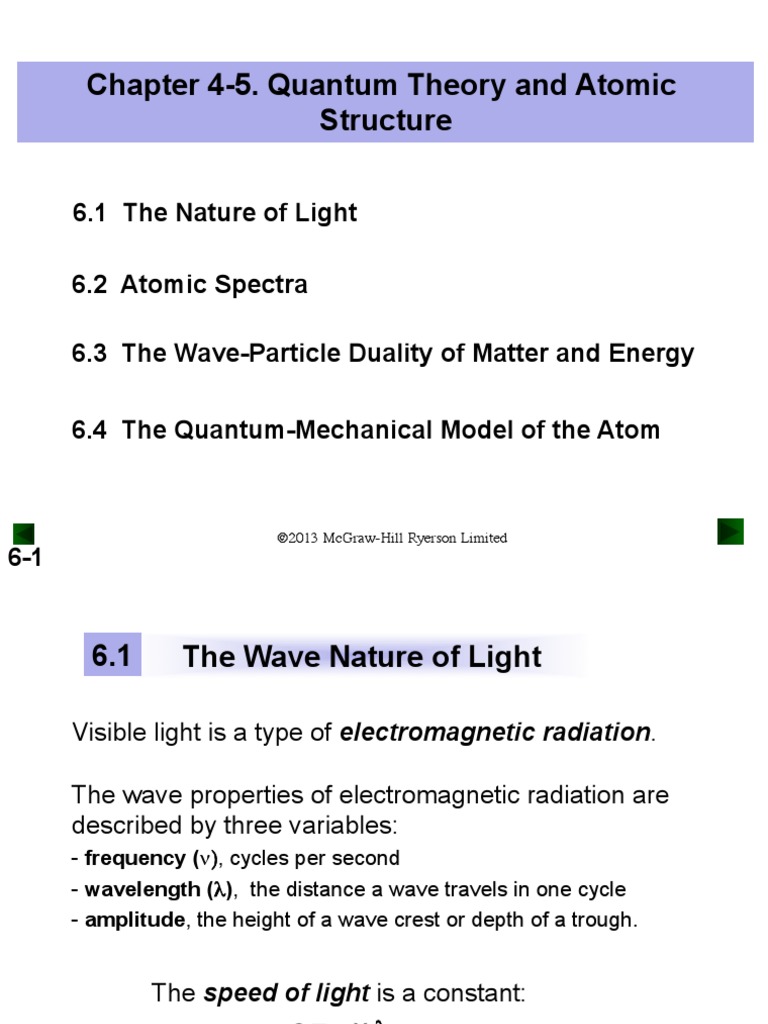 Chapter 4-5. Quantum Theory and Atomic Structure | PDF | Atomic Orbital ...