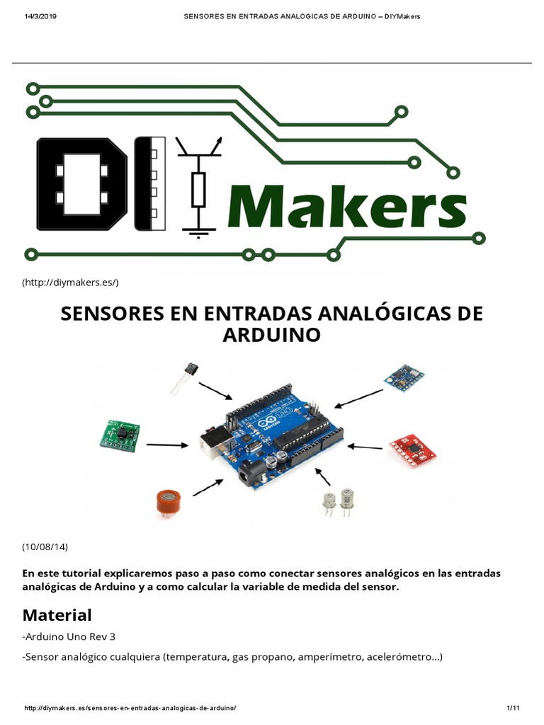 Sensores en Entradas Analógicas de Arduino | PDF | Sensor | Poco