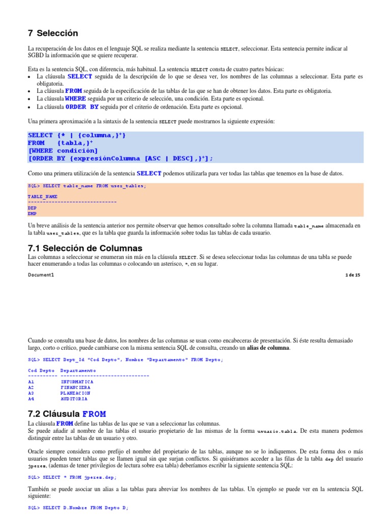 Lenguaje de Manipulacion de Datos | PDF | SQL | Tecnologías de la ...