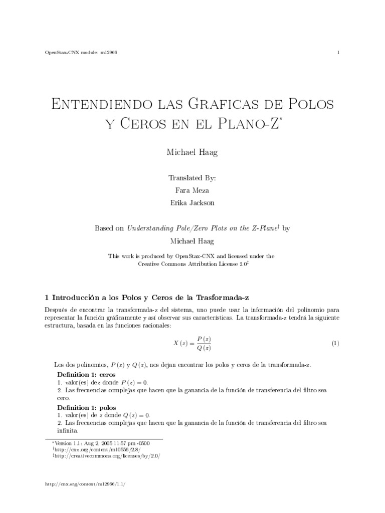 Entendiendo Las Graficas de Polos y Ceros en El Plano Z 1 PDF ...