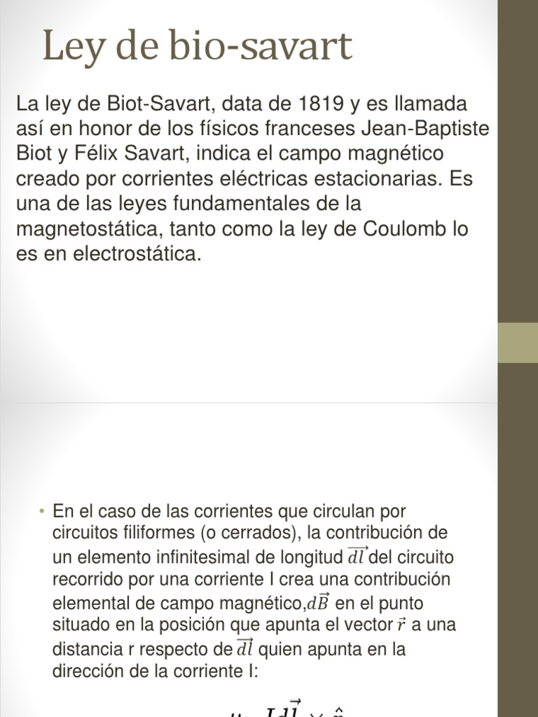 Ley de Biot-Savart | PDF | Física | Electromagnetismo