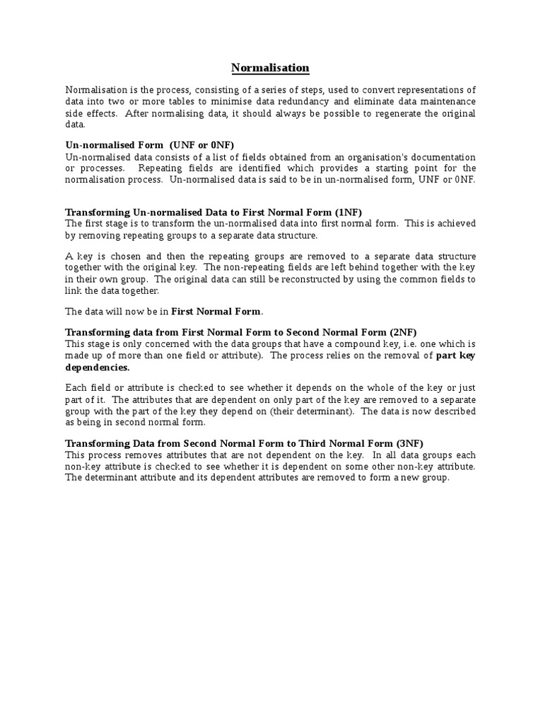 normalization Tutorial | PDF | Data Model | Information Retrieval