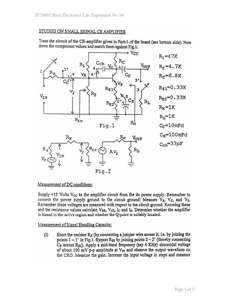 EC29001 Basic Electronics Lab: Experiment No. 04 | PDF
