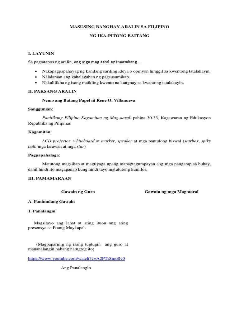 Demonstration Lesson Plan | PDF