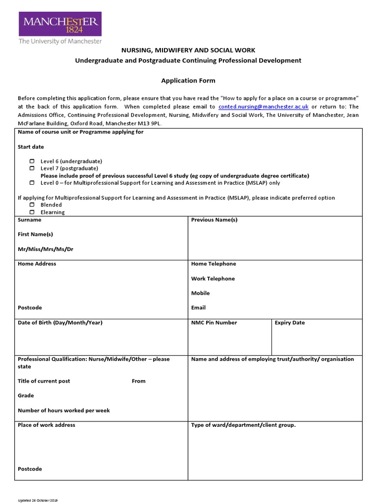 Nursing, Midwifery & Social Work CPD Form | PDF | Disability | Visual ...