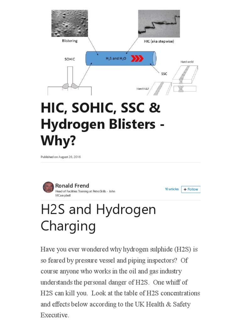 HIC Hydrogen Induced Cracking and Sulfide - Stress - Cracking | PDF | Hydrogen | Welding