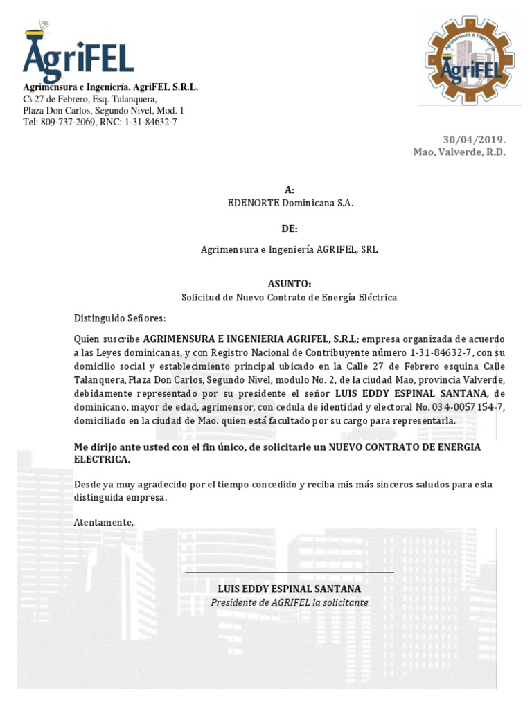 Solicitud Contrato de Luz | PDF