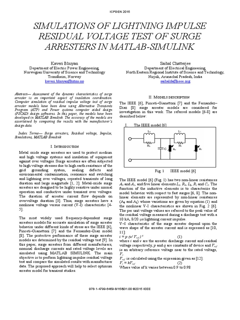 Simulations of Lightning Impulse Residual Voltage Test of Surge ...