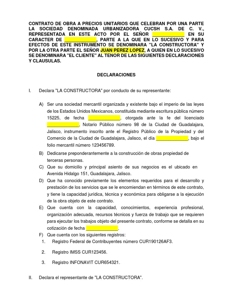 Ejemplo Contrato Prestacion de Servicios Constructora | PDF | Presupuesto | Salario