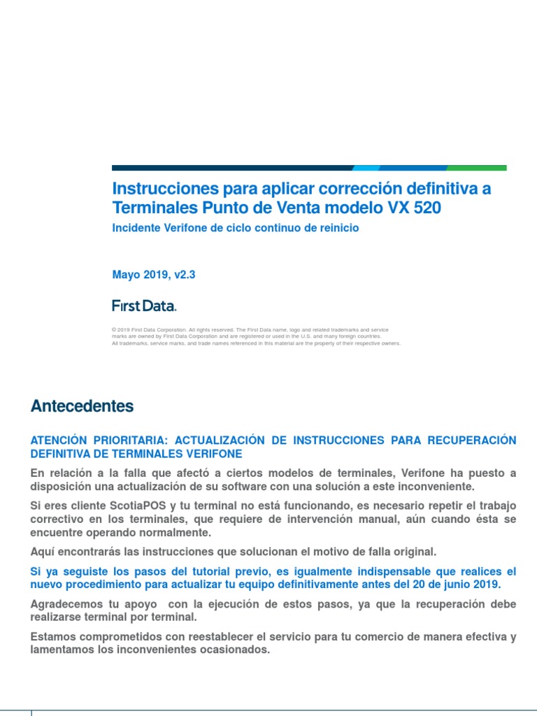 PUNTO DE VENTA VERIFON VERIFON VX520 CONF 2019 Dic PDF | PDF ...