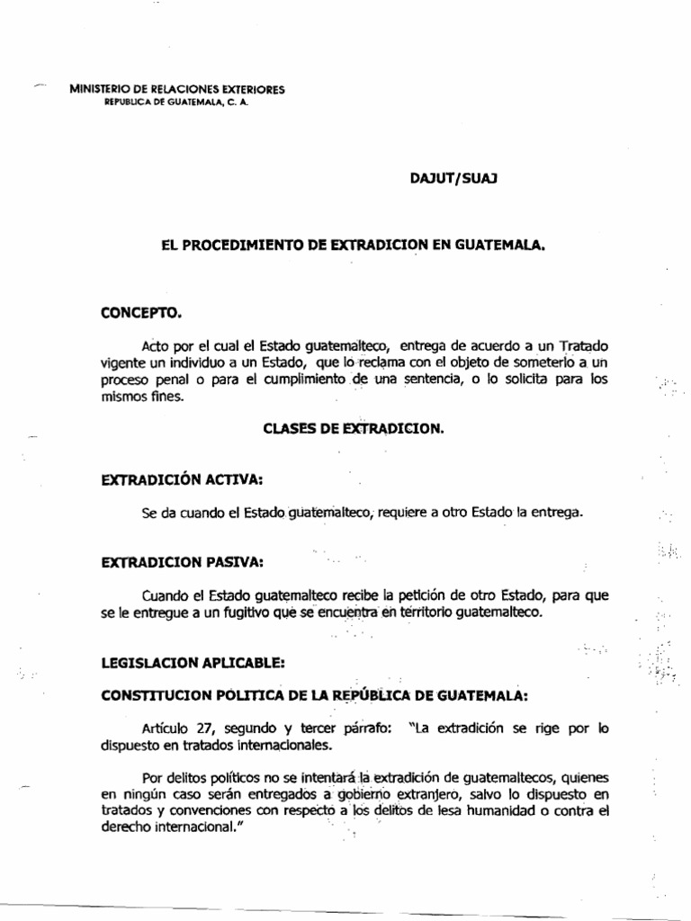 Procedimiento de Extradicion PDF | PDF