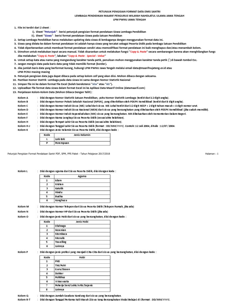 Template Siswa | PDF