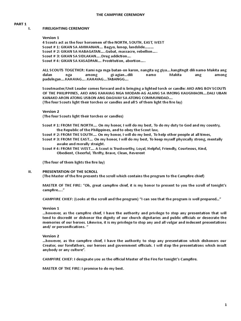 The Campfire Ceremony | PDF | Hazards | Outdoor Recreation