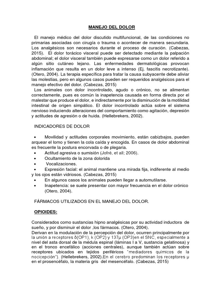 Manejo Del Dolor | PDF | Analgésico | Dolor