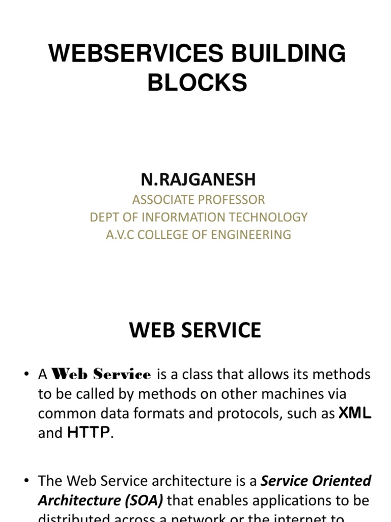 Web Services Building Blocks: An Introduction to Key Concepts and ...