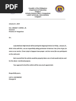 Letter of Request To MDRRMC To Evaluate Earthquake Drill Request ...