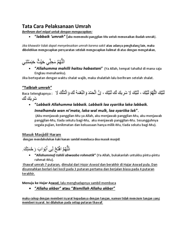 Panduan Lengkap Tata Cara Umrah | PDF | Agama & Spiritualitas