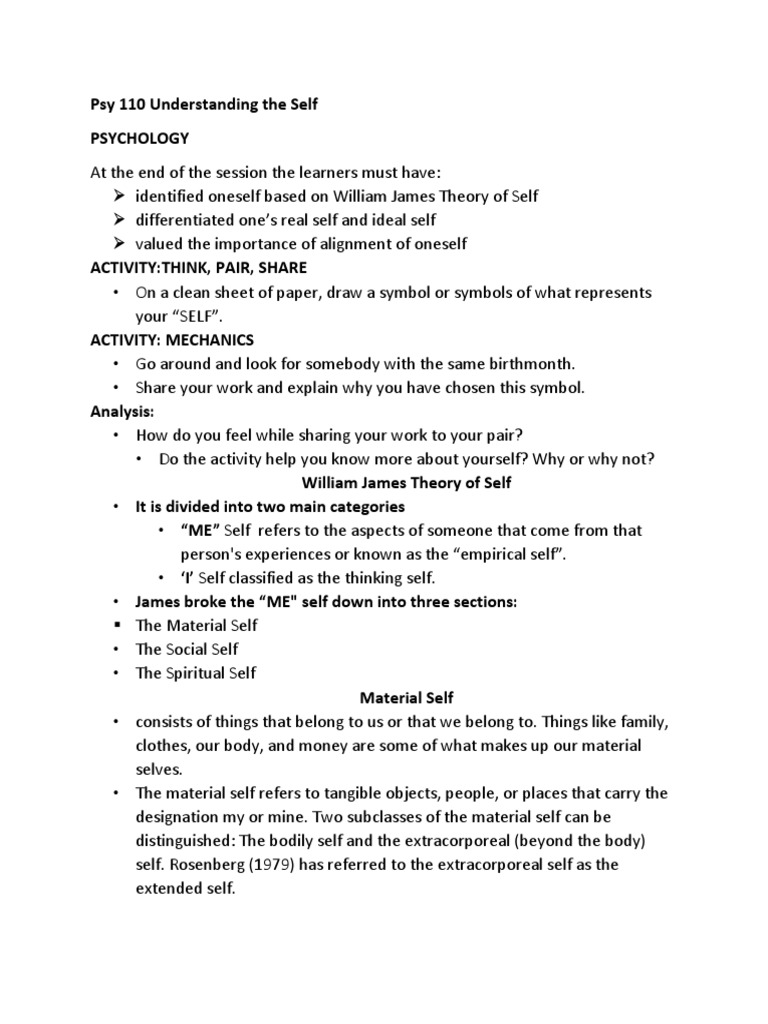 Understanding The Self | PDF | Self | Action (Philosophy)