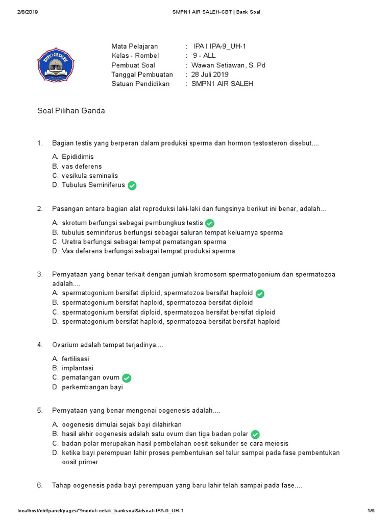 Soal UH1-IPA | PDF