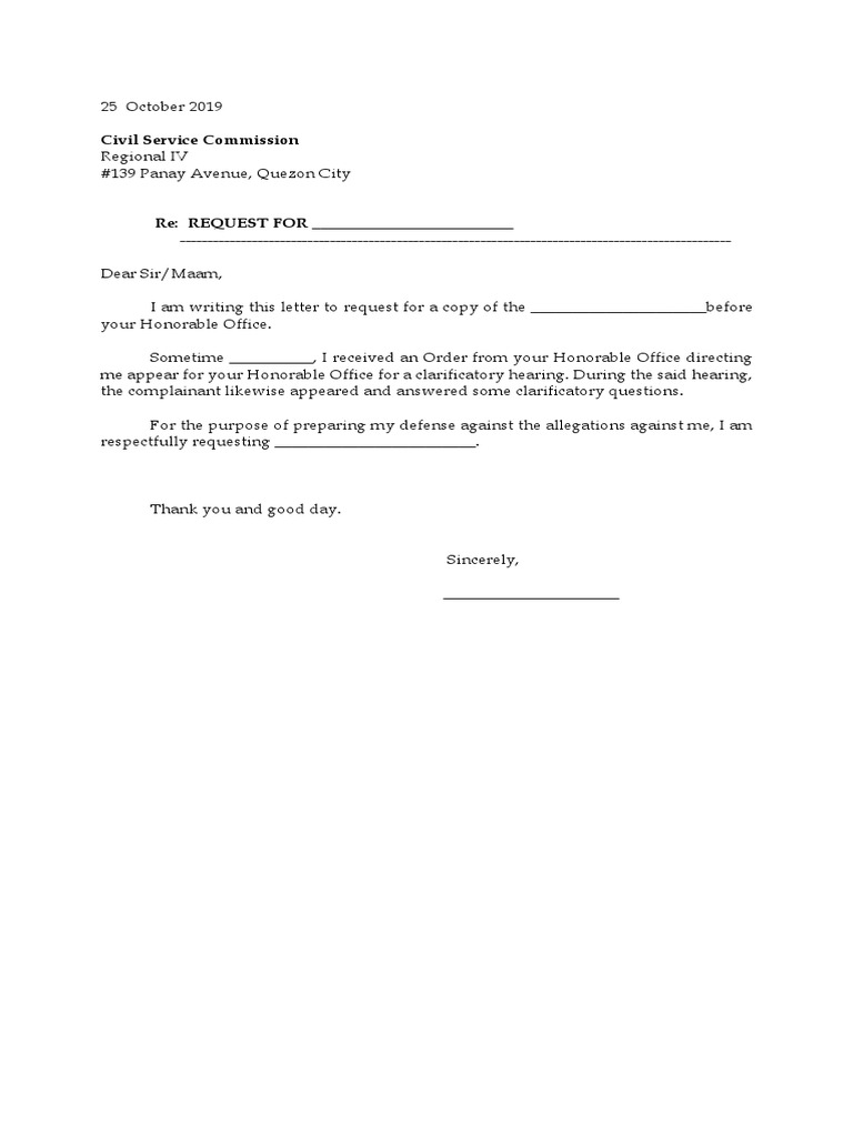 Request Letter Draft | PDF