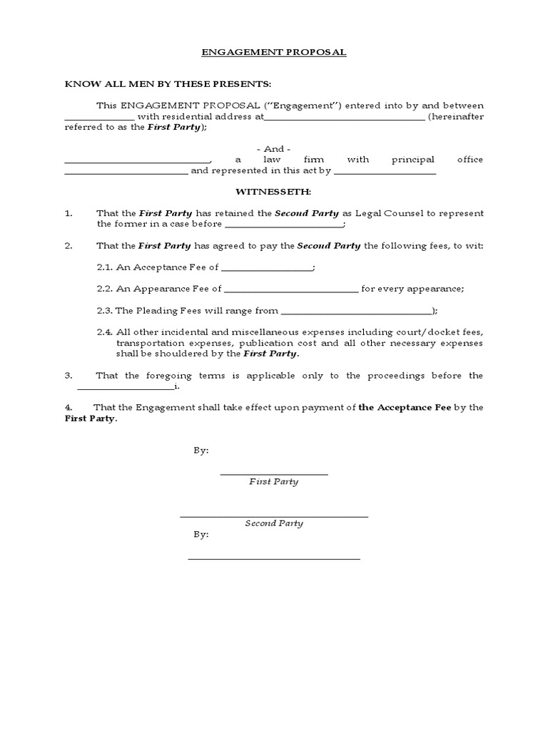 Engagement Proposal Sample | PDF | Finance & Money Management | Social ...