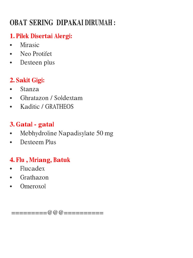 Obat2an Yang Sering Saya Pake | PDF