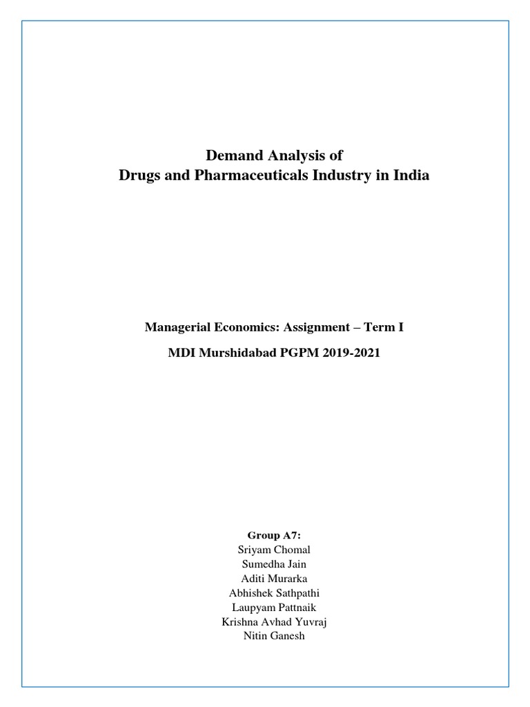 A7 Demand Analysis - Pharma. | PDF | Demand | Price Elasticity Of Demand