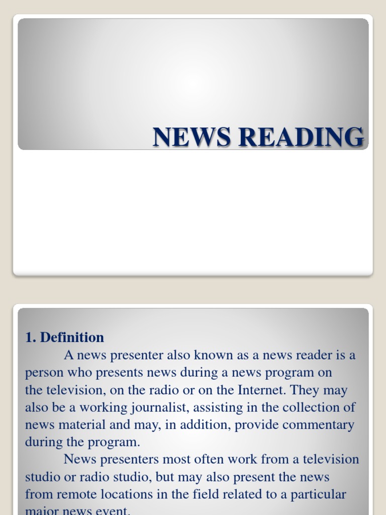 What Is News Reading | PDF