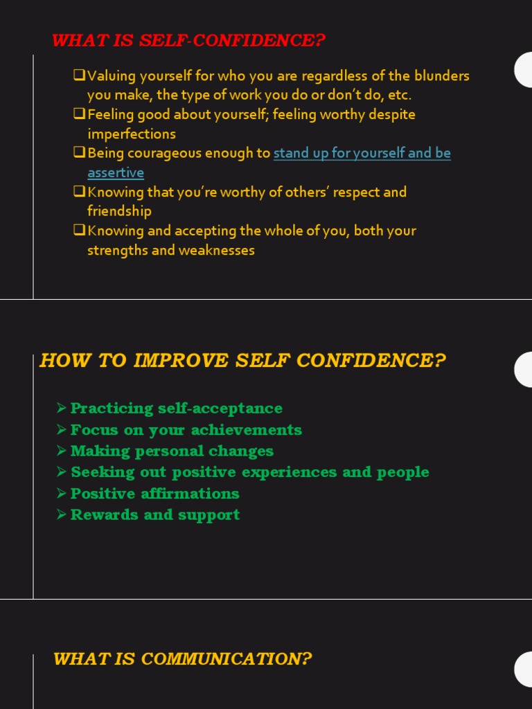 What Is Self-Confidence?: Stand Up For Yourself and Be Assertive | PDF