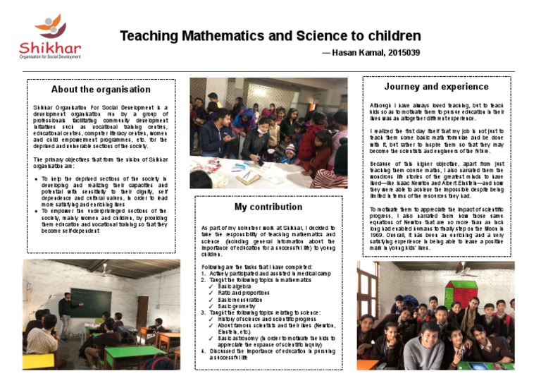 Teaching Mathematics and Science To Children: About The Organisation ...