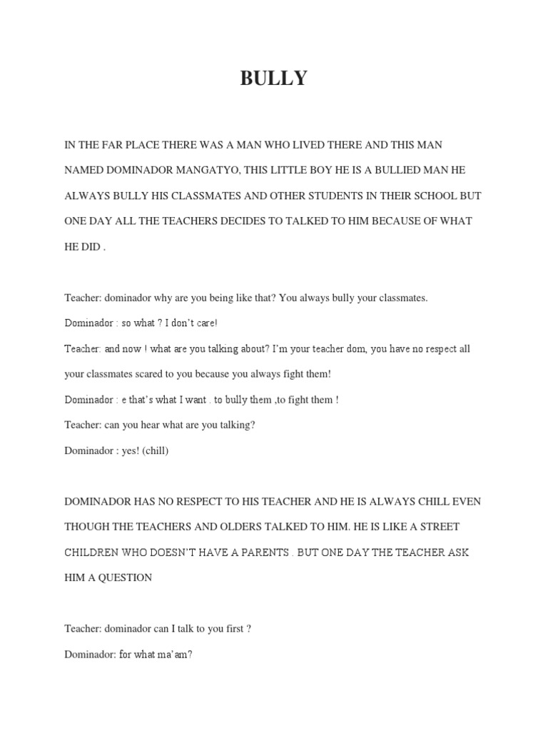 Bully Short Story | PDF
