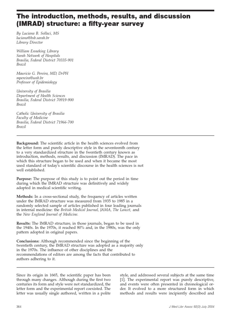 Imrad Format PDF | PDF | Justification | Scholarly Communication