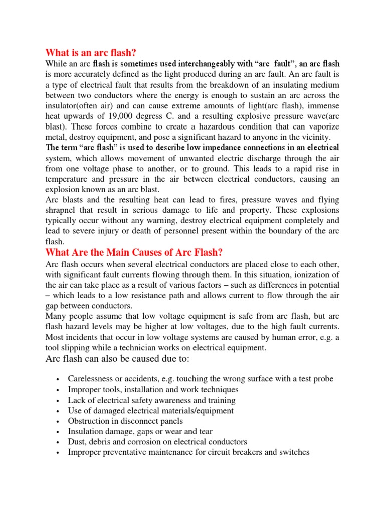 What Is An Arc Flash | Download Free PDF | Electric Arc | Explosion