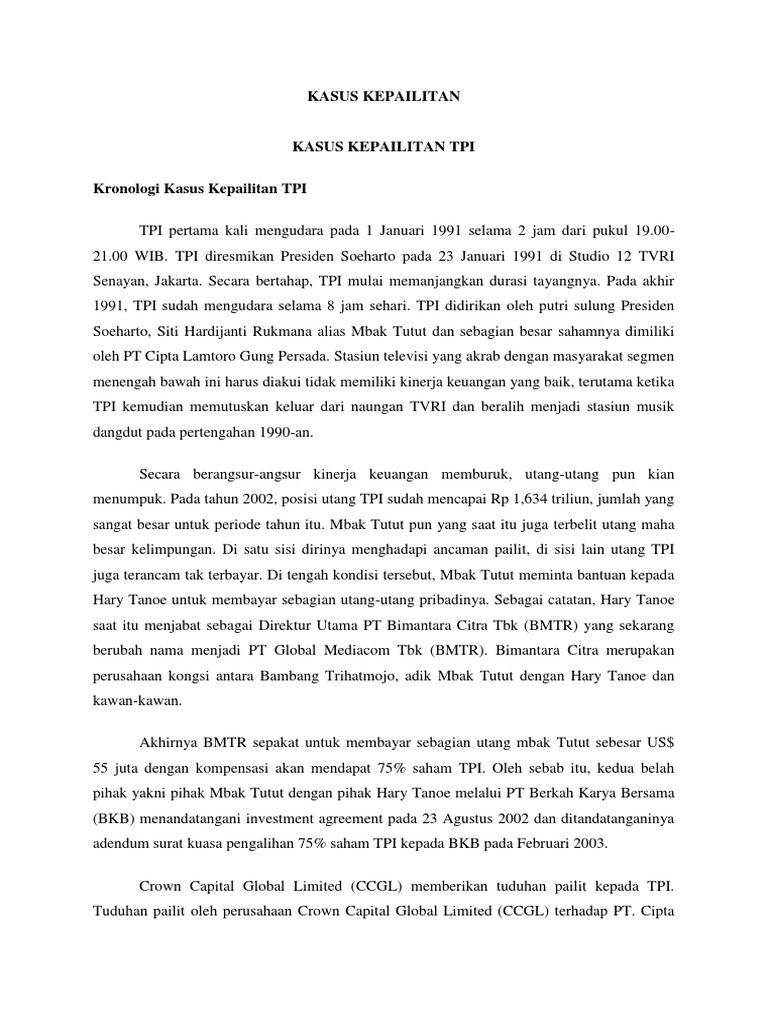 Kasus Kepailitan | PDF