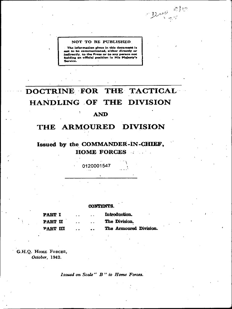 Tactical Doctrine for Divisions 1943 | PDF | Division (Military) | Brigade