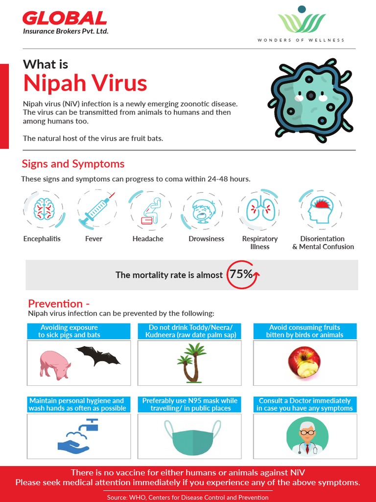 Nipah Virus: Prevention and Symptoms Guide | PDF | Wellness