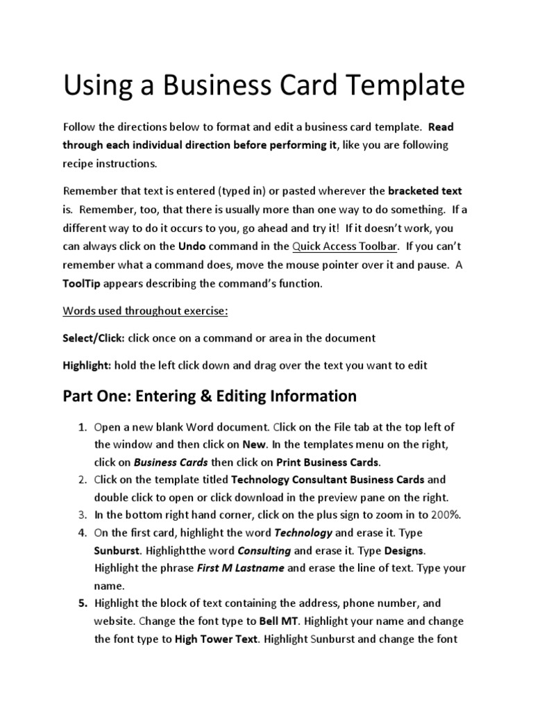 Business Card Template | PDF | Software | System Software