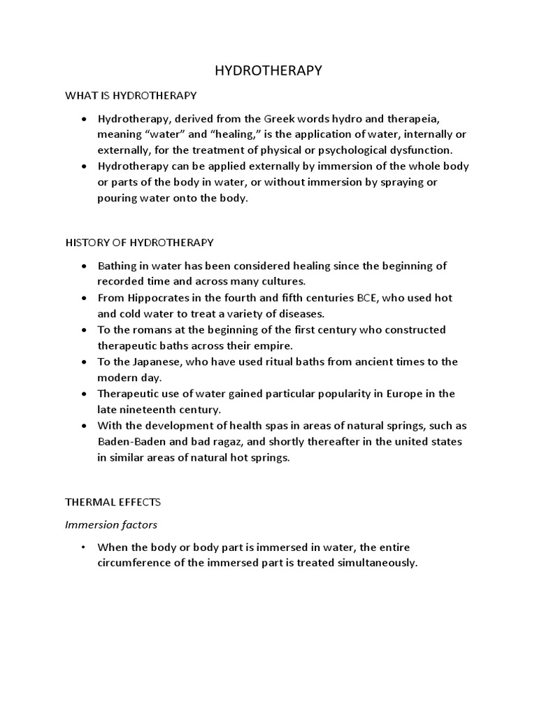 Hydrotherapy: Immersion Factors | PDF | Buoyancy | Density