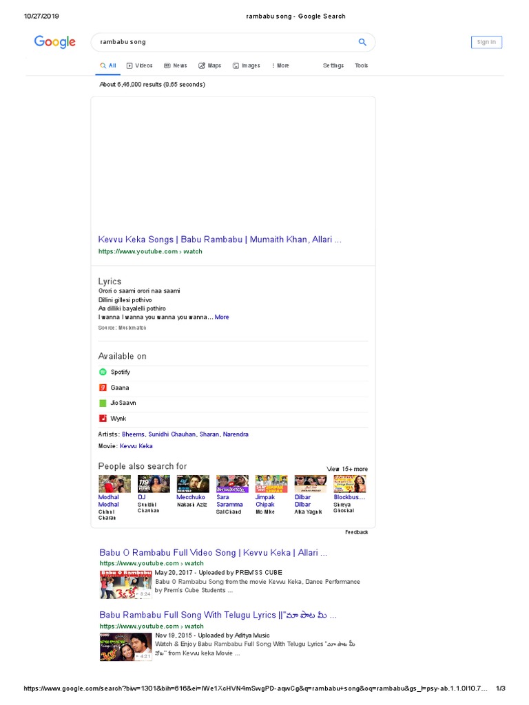 Rambabu Song - Google Search | PDF | Cinema Of India